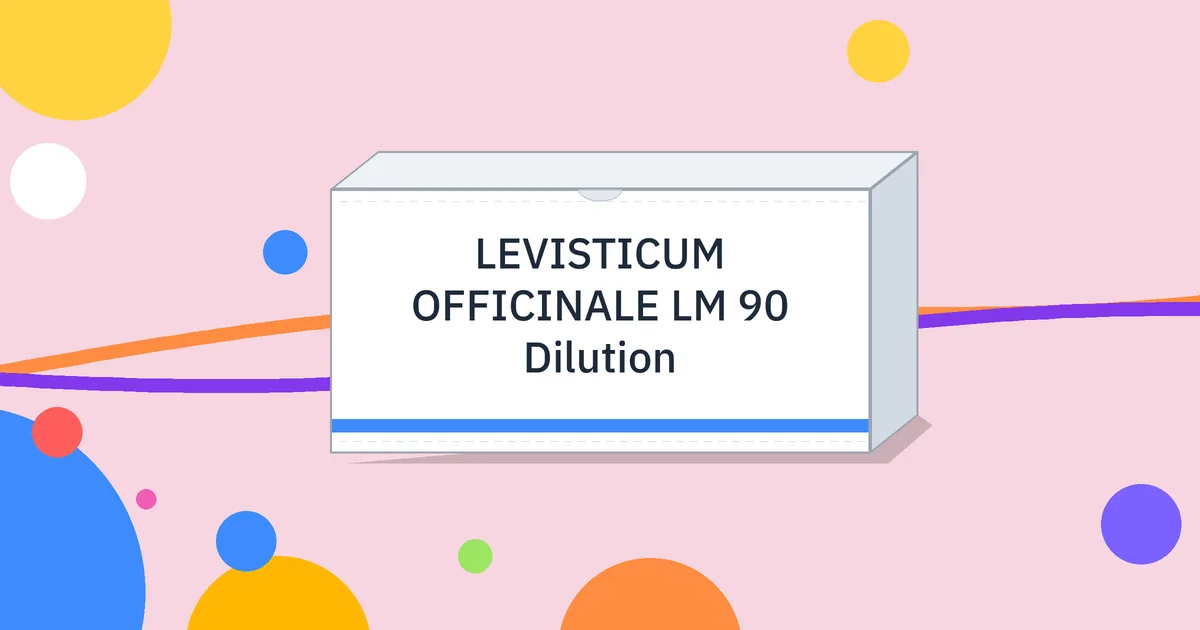 Symbolbild: Packung mit der Aufschrift LEVISTICUM OFFICINALE LM 90 Dilution (PZN 13528524) – Verfügbarkeit und Bezug in Apotheken in Frankfurt am Main