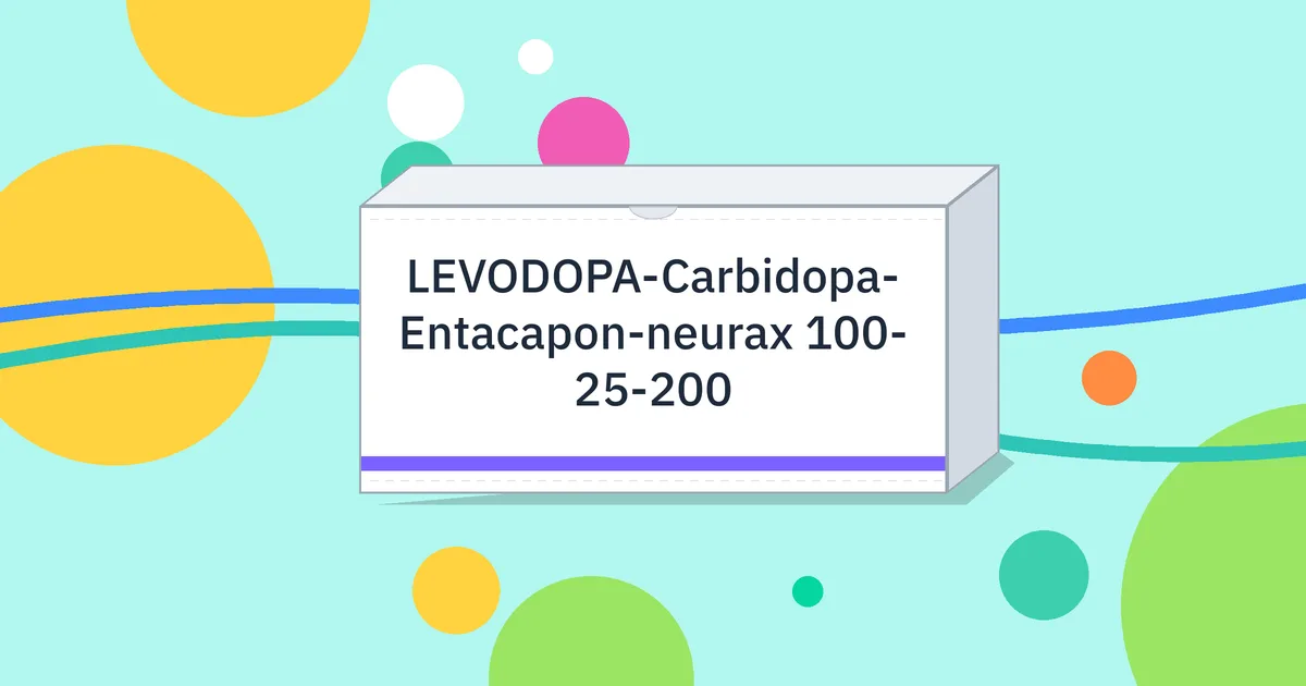 Symbolbild: Packung mit der Aufschrift LEVODOPA-Carbidopa-Entacapon-neurax 100-25-200 (PZN 10303173) – Verfügbarkeit und Bezug in Apotheken in Frankfurt am Main