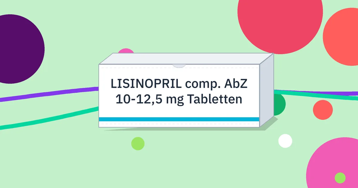Symbolbild: Packung mit der Aufschrift LISINOPRIL comp. AbZ 10-12,5 mg Tabletten (PZN 00817913) – Verfügbarkeit und Bezug in Apotheken in Frankfurt am Main