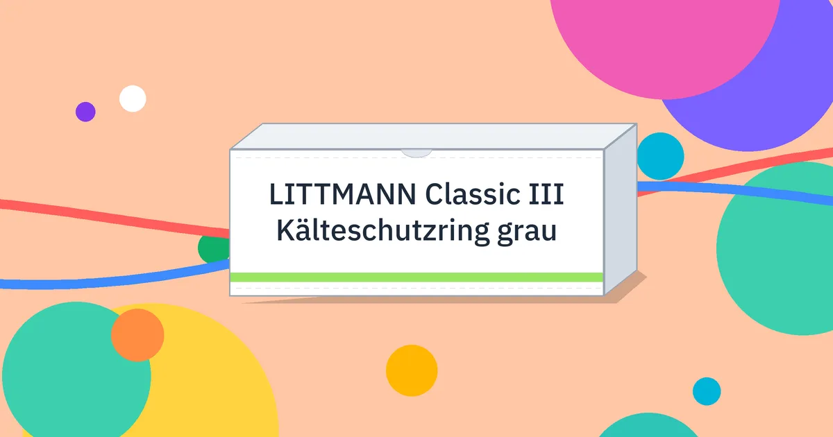 Symbolbild: Packung mit der Aufschrift LITTMANN Classic III Kälteschutzring grau (PZN 11114557) – Verfügbarkeit und Bezug in Apotheken in Frankfurt am Main
