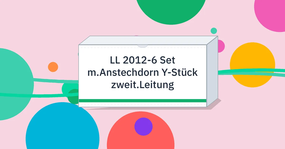 Symbolbild: Packung mit der Aufschrift LL 2012-6 Set m.Anstechdorn Y-Stück zweit.Leitung (PZN 14404557) – Verfügbarkeit und Bezug in Apotheken in Frankfurt am Main