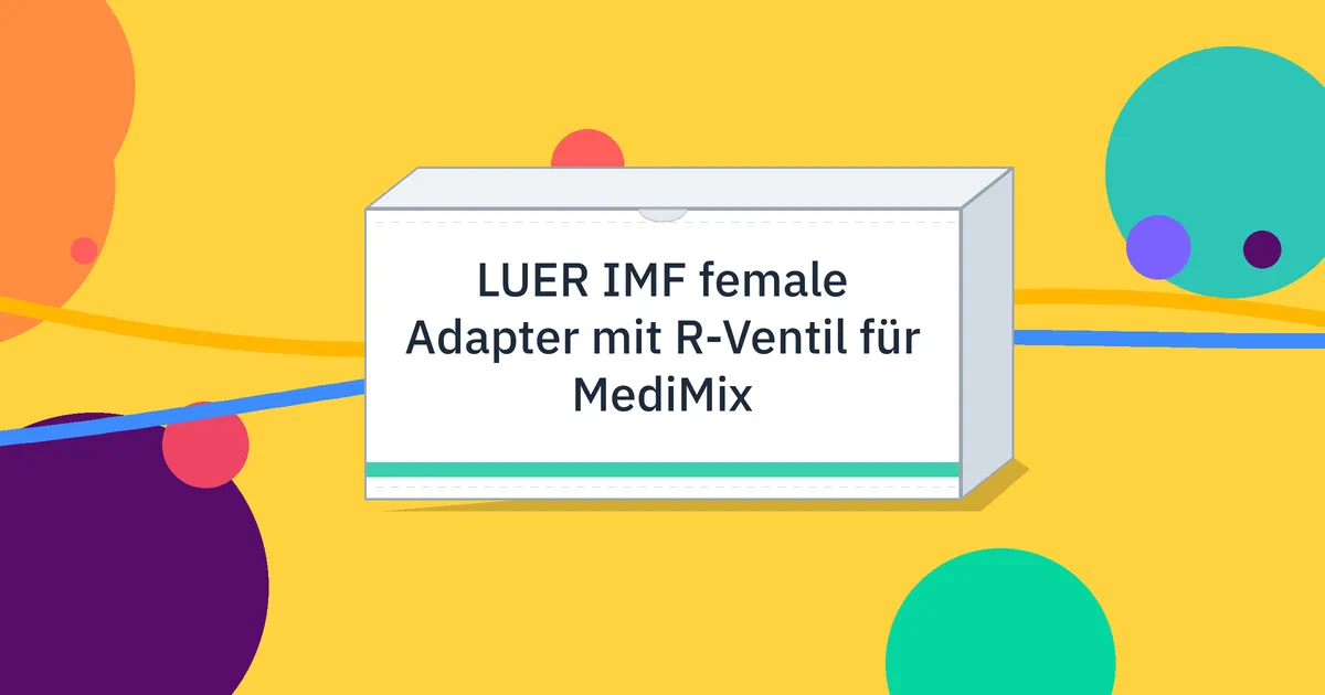 Symbolbild: Packung mit der Aufschrift LUER IMF female Adapter mit R-Ventil für MediMix (PZN 19231386) – Verfügbarkeit und Bezug in Apotheken in Frankfurt am Main