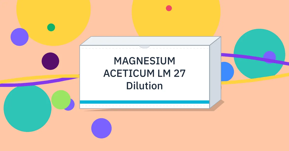 Symbolbild: Packung mit der Aufschrift MAGNESIUM ACETICUM LM 27 Dilution (PZN 12935813) – Verfügbarkeit und Bezug in Apotheken in Frankfurt am Main