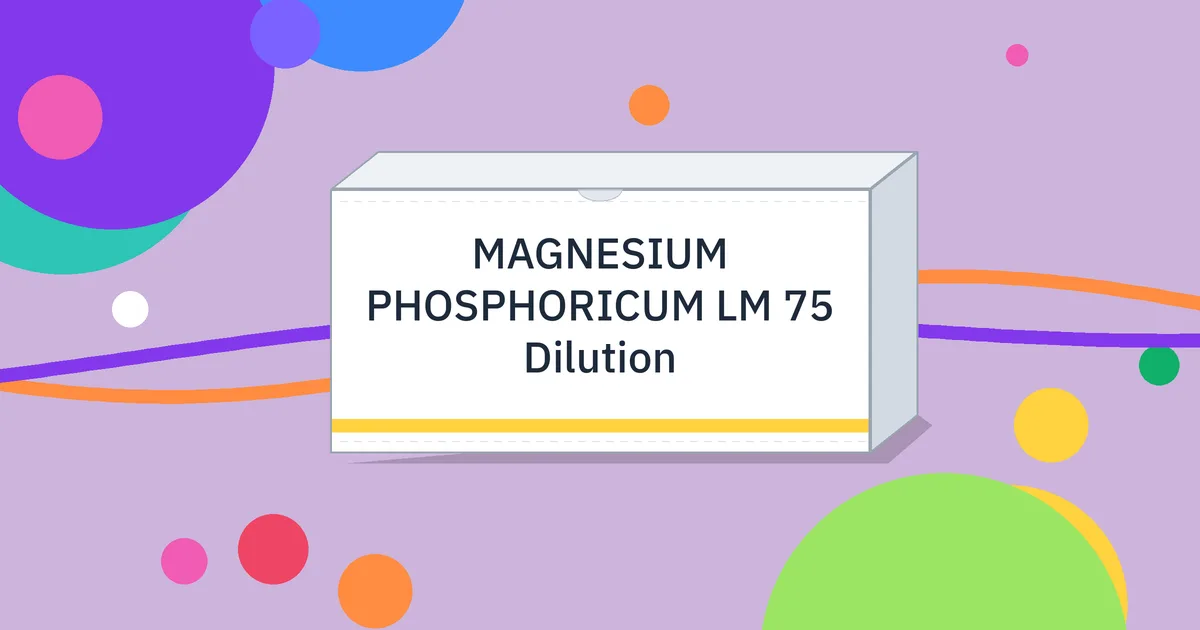 Symbolbild: Packung mit der Aufschrift MAGNESIUM PHOSPHORICUM LM 75 Dilution (PZN 12939455) – Verfügbarkeit und Bezug in Apotheken in Frankfurt am Main