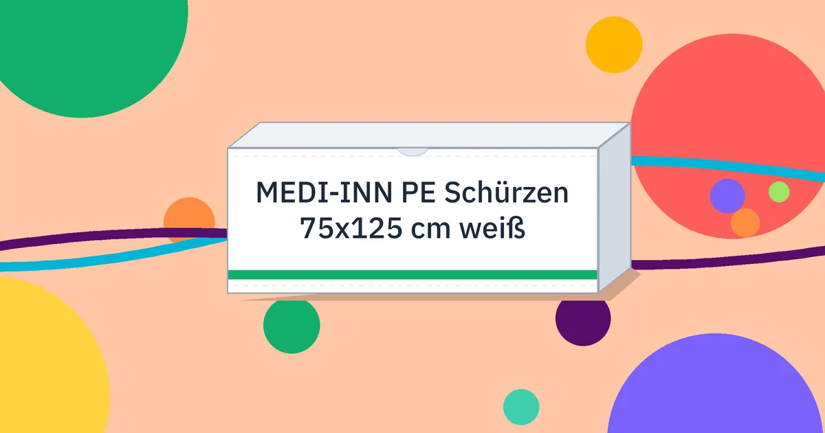Symbolbild: Packung mit der Aufschrift MEDI-INN PE Schürzen 75x125 cm weiß (PZN 10333062) – Verfügbarkeit und Bezug in Apotheken in Frankfurt am Main