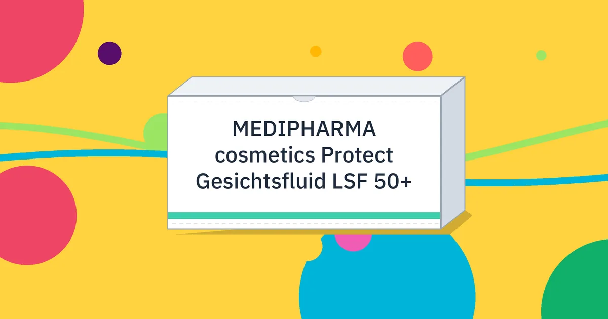 Symbolbild: Packung mit der Aufschrift MEDIPHARMA cosmetics Protect Gesichtsfluid LSF 50+ (PZN 19629143) – Verfügbarkeit und Bezug in Apotheken in Frankfurt am Main
