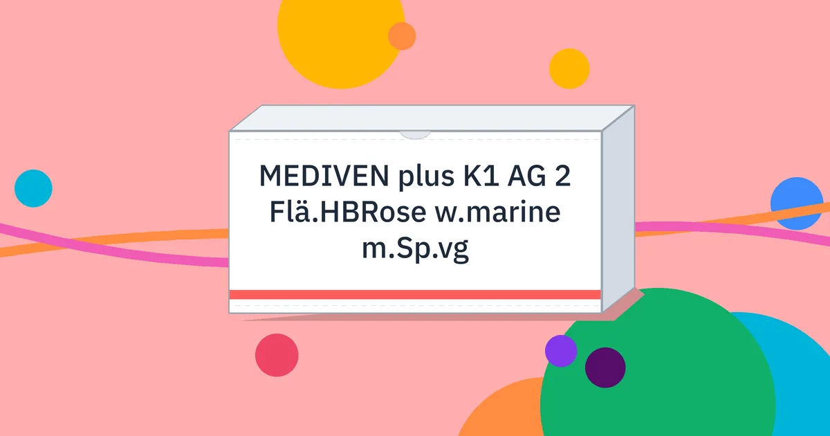 Symbolbild: Packung mit der Aufschrift MEDIVEN plus K1 AG 2 Flä.HBRose w.marine m.Sp.vg (PZN 15914680) – Verfügbarkeit und Bezug in Apotheken in Frankfurt am Main