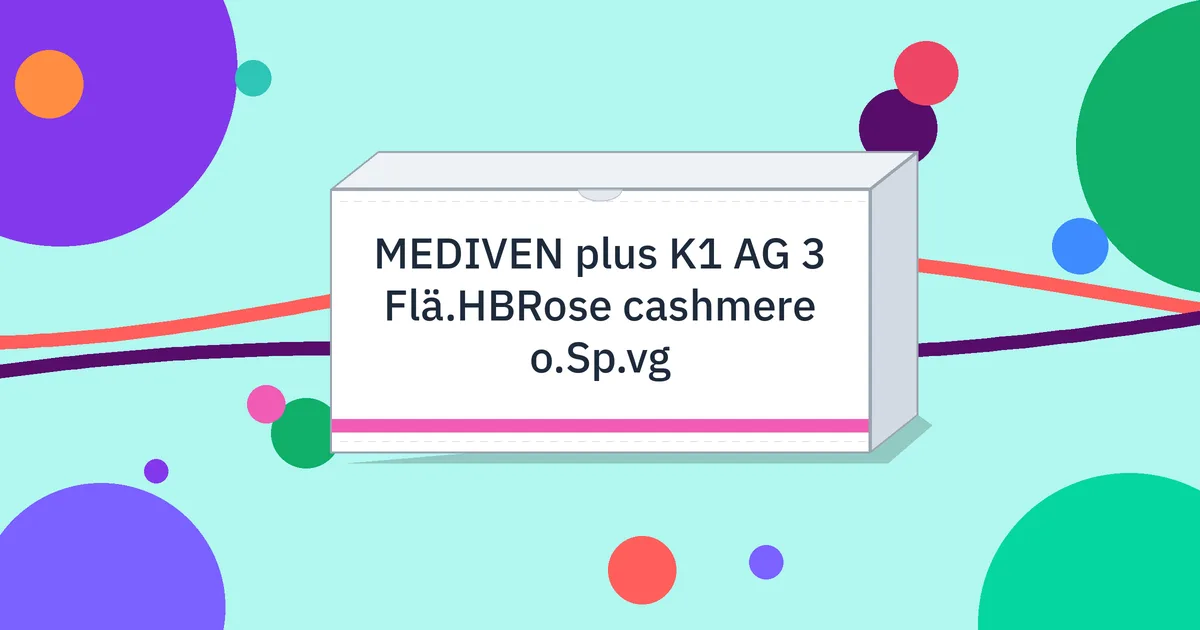 Symbolbild: Packung mit der Aufschrift MEDIVEN plus K1 AG 3 Flä.HBRose cashmere o.Sp.vg (PZN 15911687) – Verfügbarkeit und Bezug in Apotheken in Frankfurt am Main