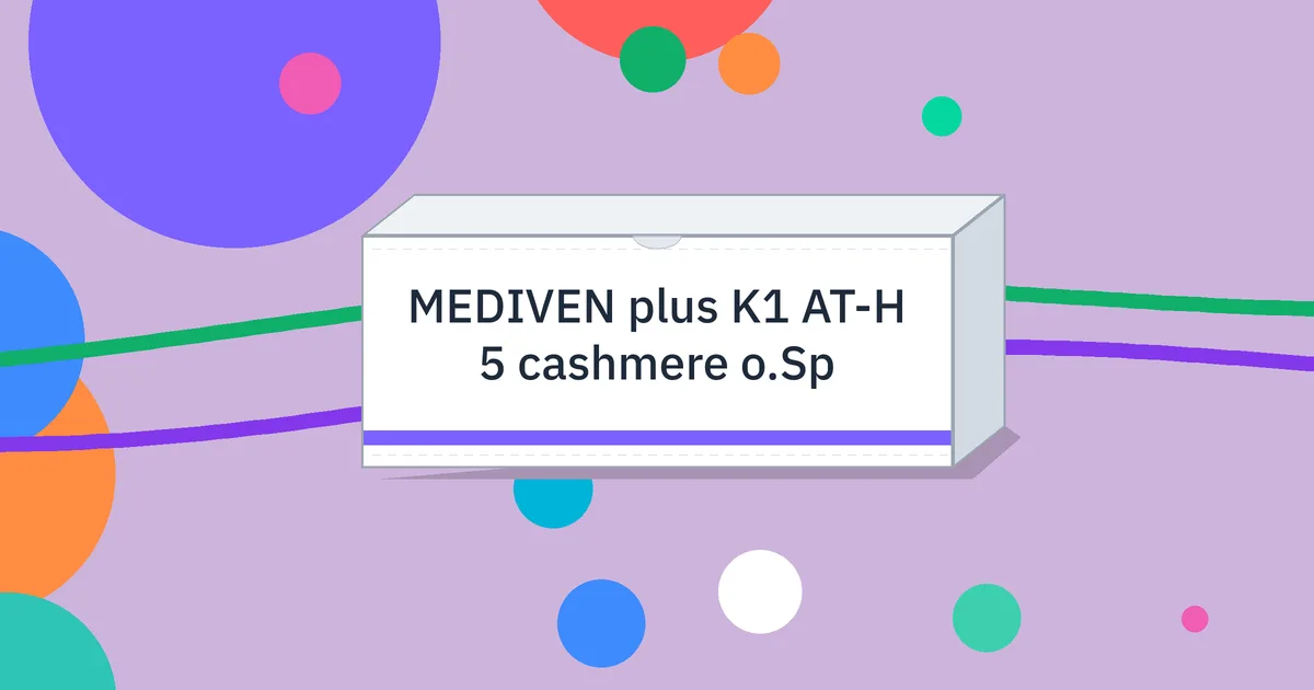Symbolbild: Packung mit der Aufschrift MEDIVEN plus K1 AT-H 5 cashmere o.Sp (PZN 15035607) – Verfügbarkeit und Bezug in Apotheken in Frankfurt am Main