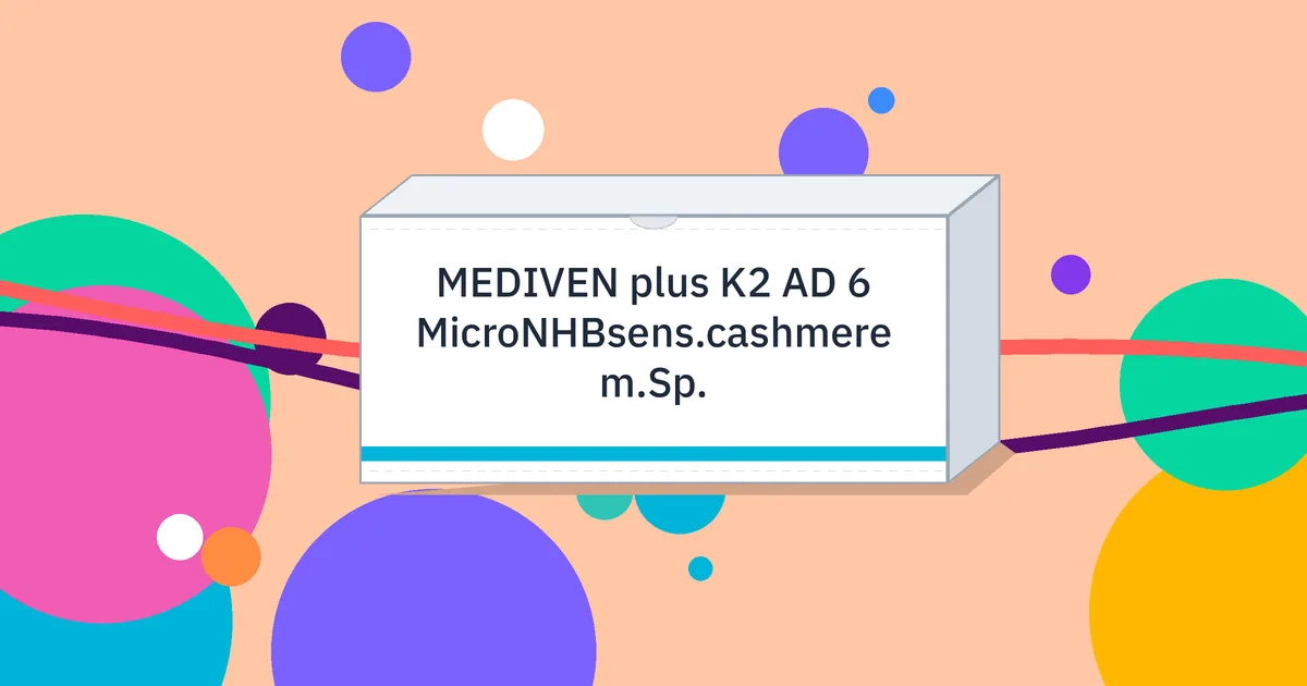 Symbolbild: Packung mit der Aufschrift MEDIVEN plus K2 AD 6 MicroNHBsens.cashmere m.Sp. (PZN 15932407) – Verfügbarkeit und Bezug in Apotheken in Frankfurt am Main