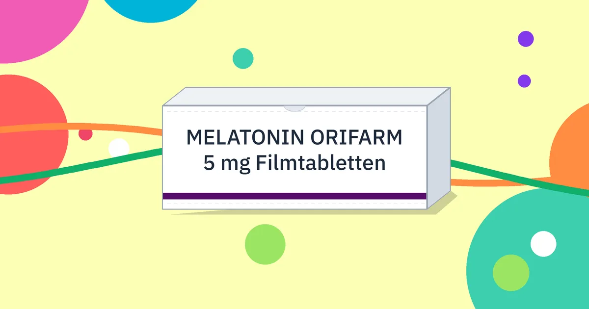 Symbolbild: Packung mit der Aufschrift MELATONIN ORIFARM 5 mg Filmtabletten (PZN 20002165) – Verfügbarkeit und Bezug in Apotheken in Frankfurt am Main