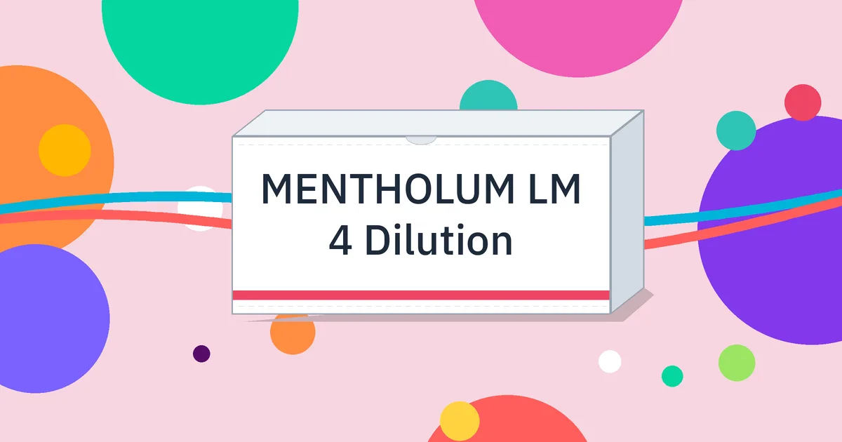 Symbolbild: Packung mit der Aufschrift MENTHOLUM LM 4 Dilution (PZN 13604567) – Verfügbarkeit und Bezug in Apotheken in Frankfurt am Main