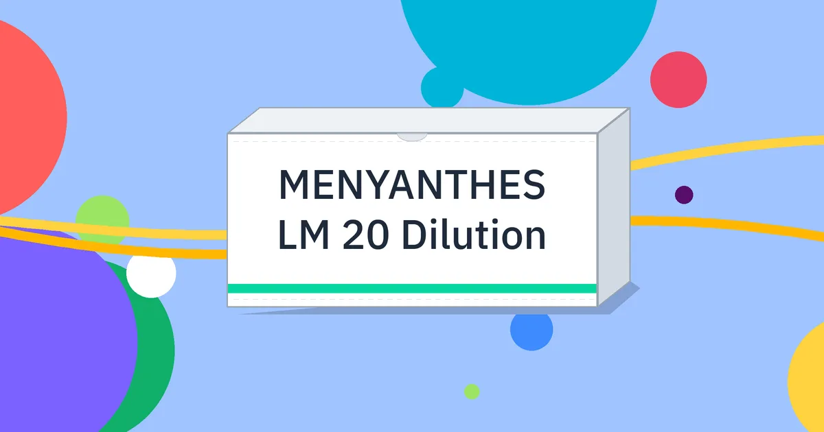 Symbolbild: Packung mit der Aufschrift MENYANTHES LM 20 Dilution (PZN 13605242) – Verfügbarkeit und Bezug in Apotheken in Frankfurt am Main