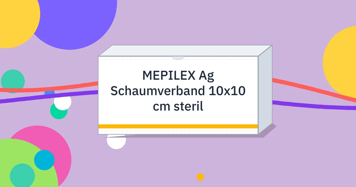 Symbolbild: Packung mit der Aufschrift MEPILEX Ag Schaumverband 10x10 cm steril (PZN 16777854) – Verfügbarkeit und Bezug in Apotheken in Frankfurt am Main