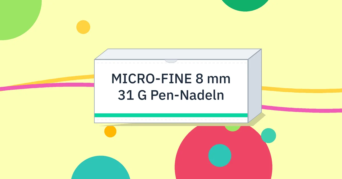 Symbolbild: Packung mit der Aufschrift MICRO-FINE 8 mm 31 G Pen-Nadeln (PZN 20540419) – Verfügbarkeit und Bezug in Apotheken in Frankfurt am Main