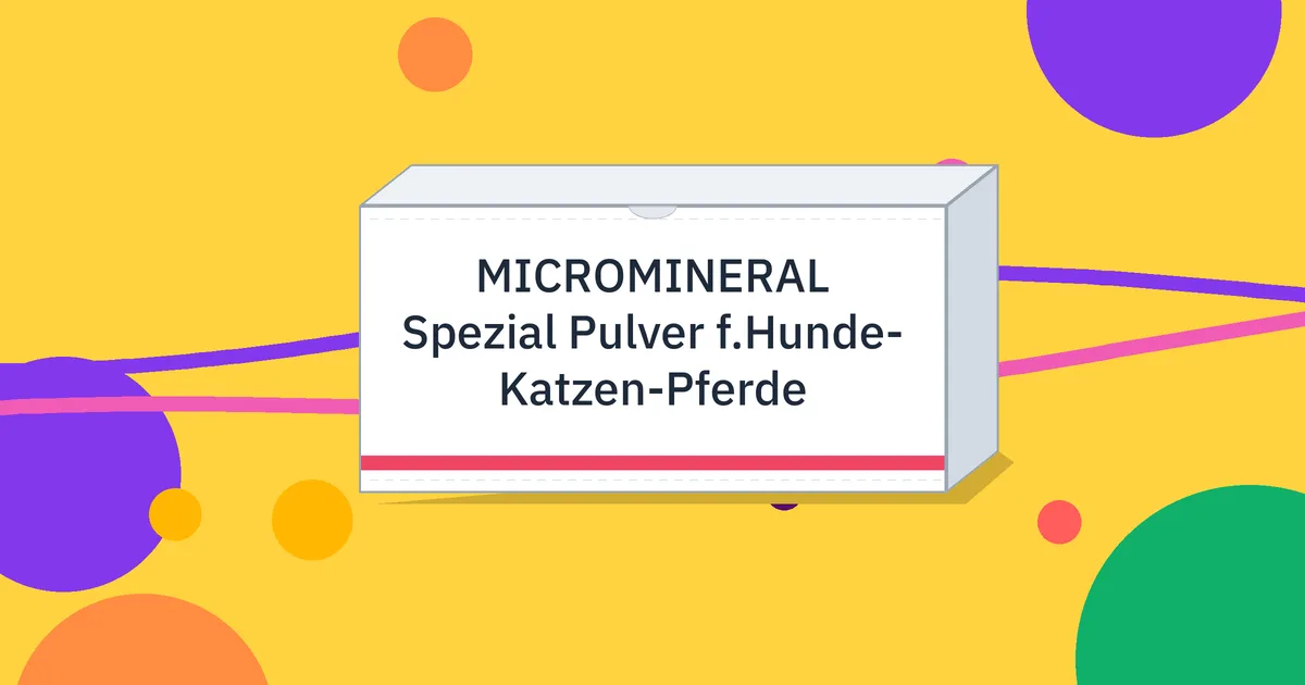 Symbolbild: Packung mit der Aufschrift MICROMINERAL Spezial Pulver f.Hunde-Katzen-Pferde (PZN 13058662) – Verfügbarkeit und Bezug in Apotheken in Frankfurt am Main