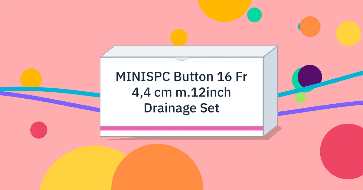 Symbolbild: Packung mit der Aufschrift MINISPC Button 16 Fr 4,4 cm m.12inch Drainage Set (PZN 20820917) – Verfügbarkeit und Bezug in Apotheken in Frankfurt am Main