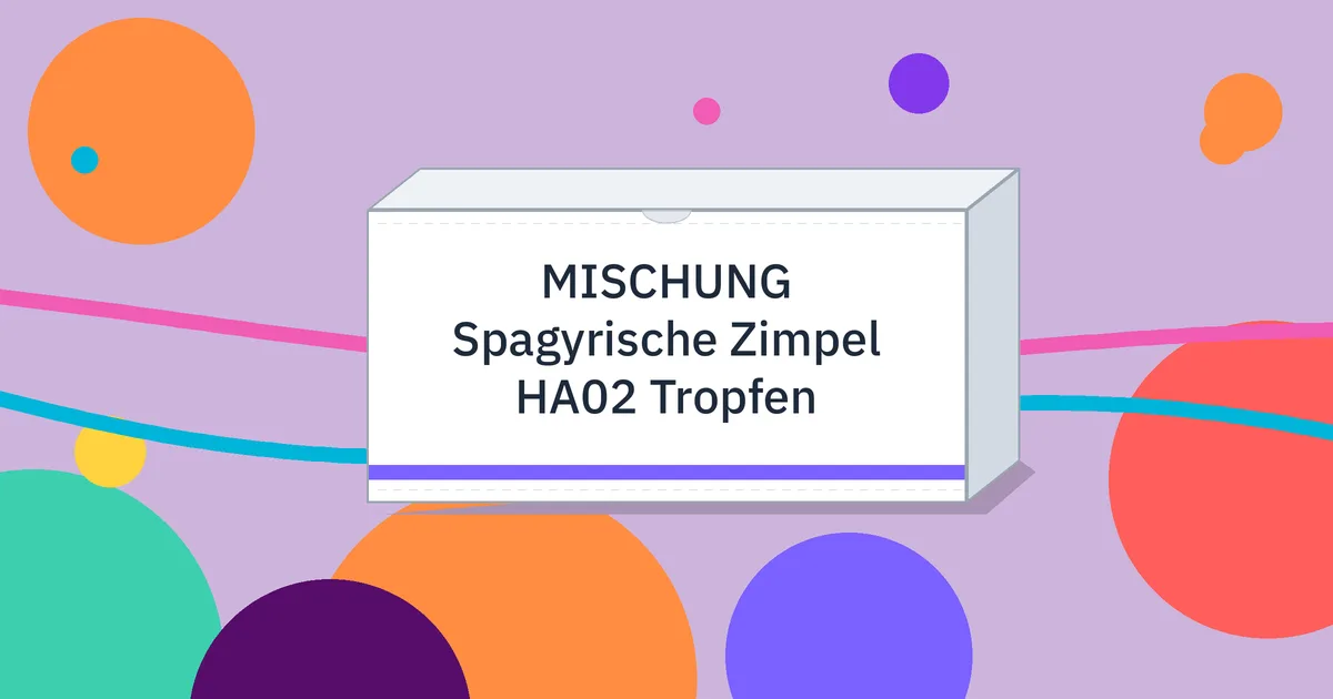 Symbolbild: Packung mit der Aufschrift MISCHUNG Spagyrische Zimpel HA02 Tropfen (PZN 06424356) – Verfügbarkeit und Bezug in Apotheken in Frankfurt am Main