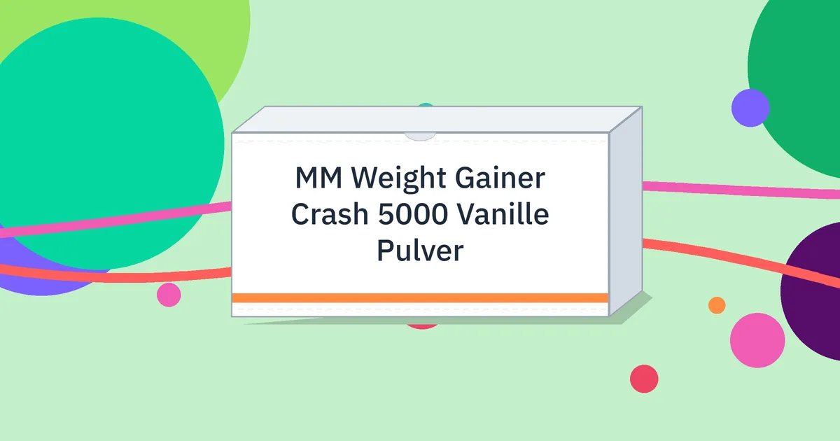 Symbolbild: Packung mit der Aufschrift MM Weight Gainer Crash 5000 Vanille Pulver (PZN 18155430) – Verfügbarkeit und Bezug in Apotheken in Frankfurt am Main