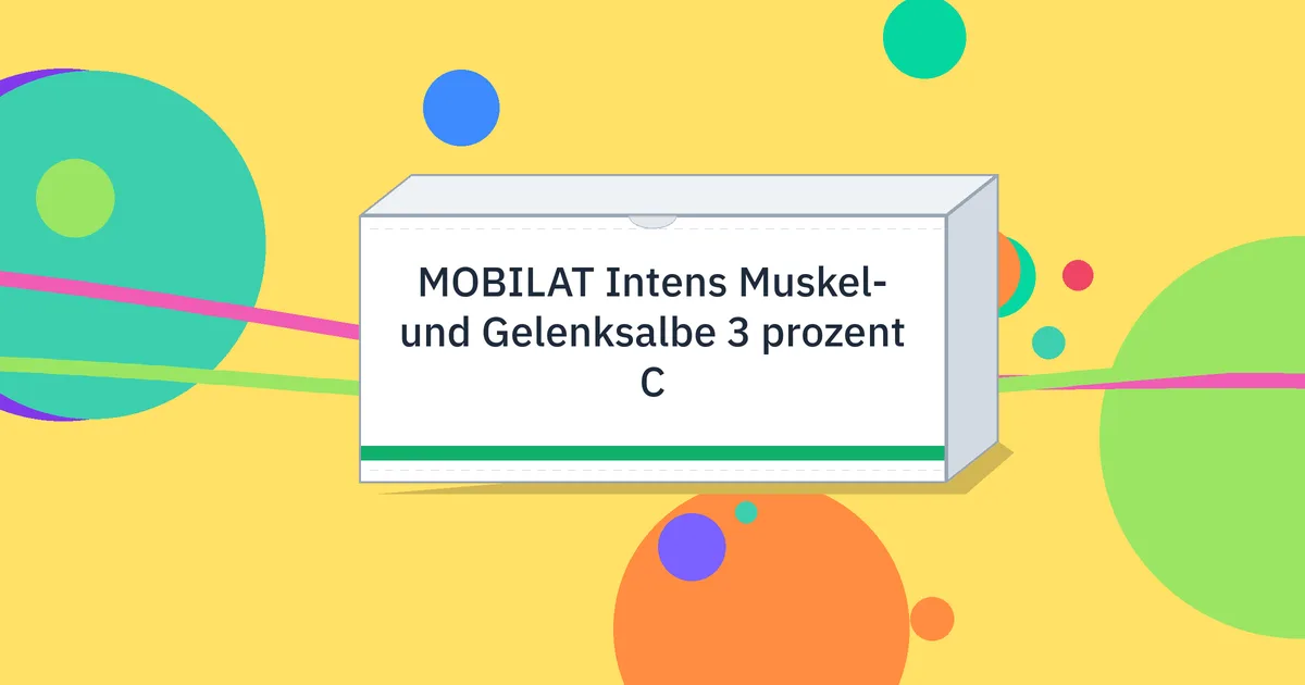 Symbolbild: Packung mit der Aufschrift MOBILAT Intens Muskel- und Gelenksalbe 3 prozent C (PZN 03817003) – Verfügbarkeit und Bezug in Apotheken in Frankfurt am Main