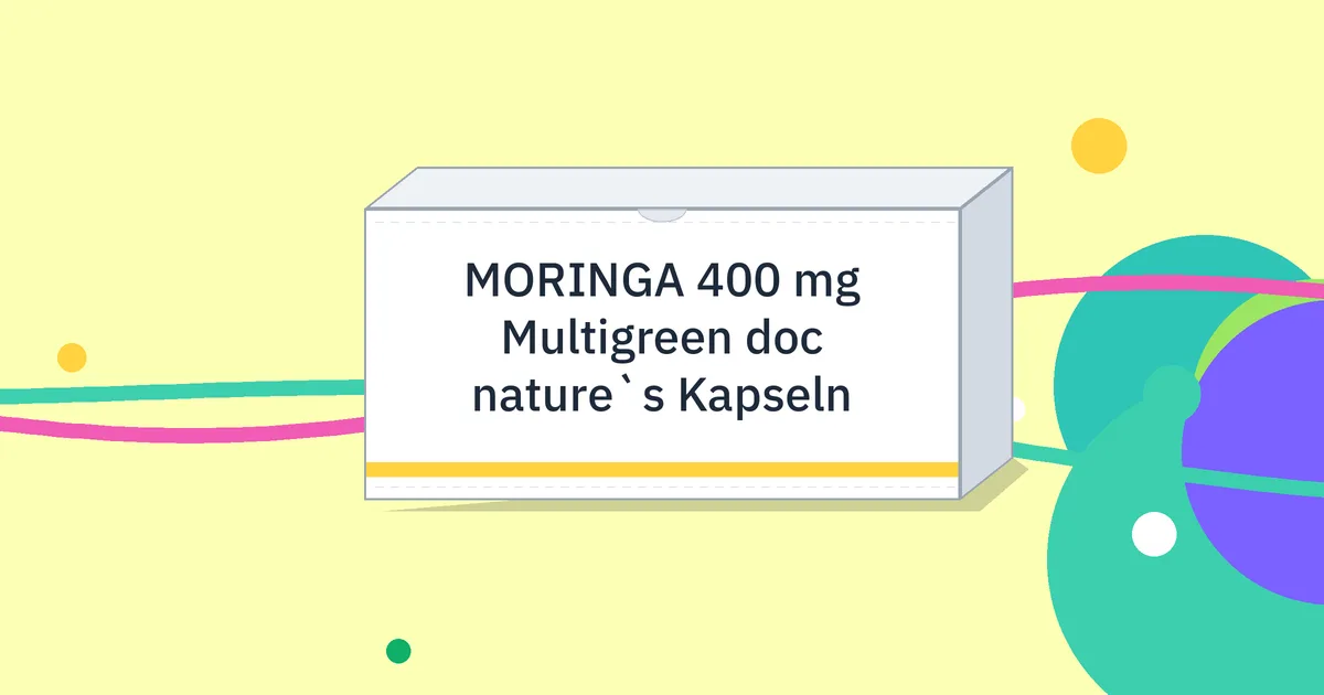 Symbolbild: Packung mit der Aufschrift MORINGA 400 mg Multigreen doc nature`s Kapseln (PZN 20892420) – Verfügbarkeit und Bezug in Apotheken in Frankfurt am Main