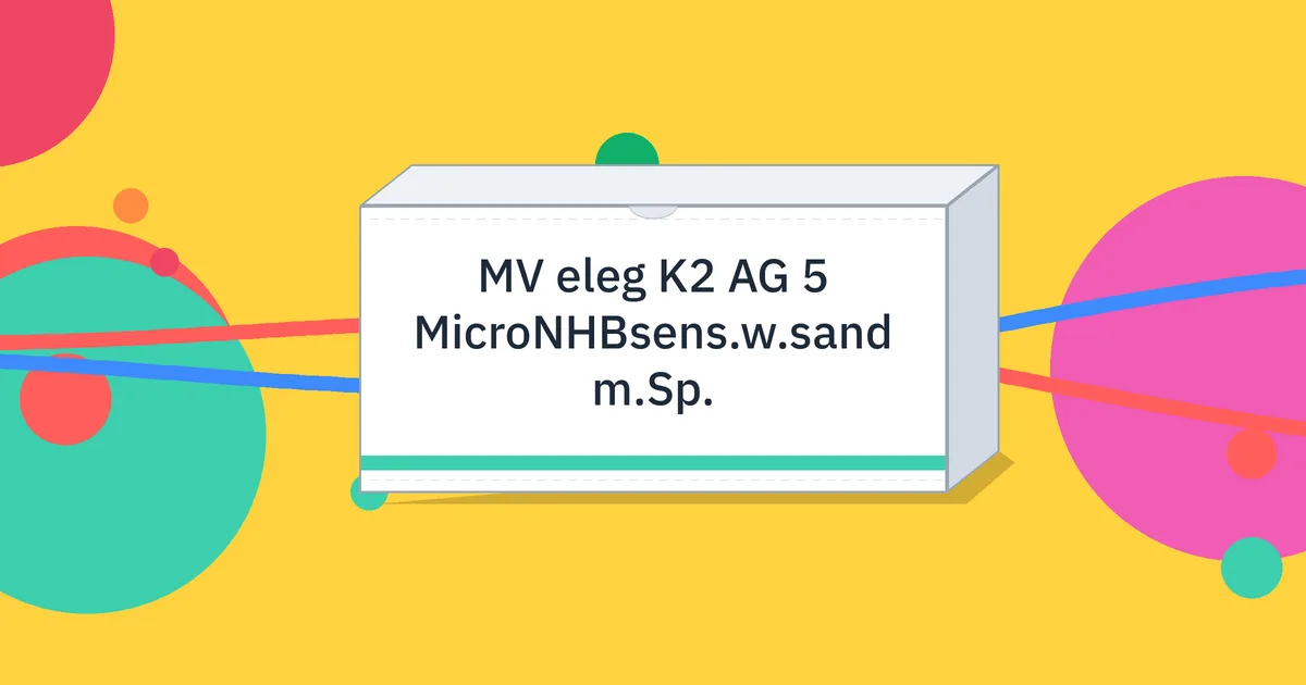 Symbolbild: Packung mit der Aufschrift MV eleg K2 AG 5 MicroNHBsens.w.sand m.Sp. (PZN 18931041) – Verfügbarkeit und Bezug in Apotheken in Frankfurt am Main