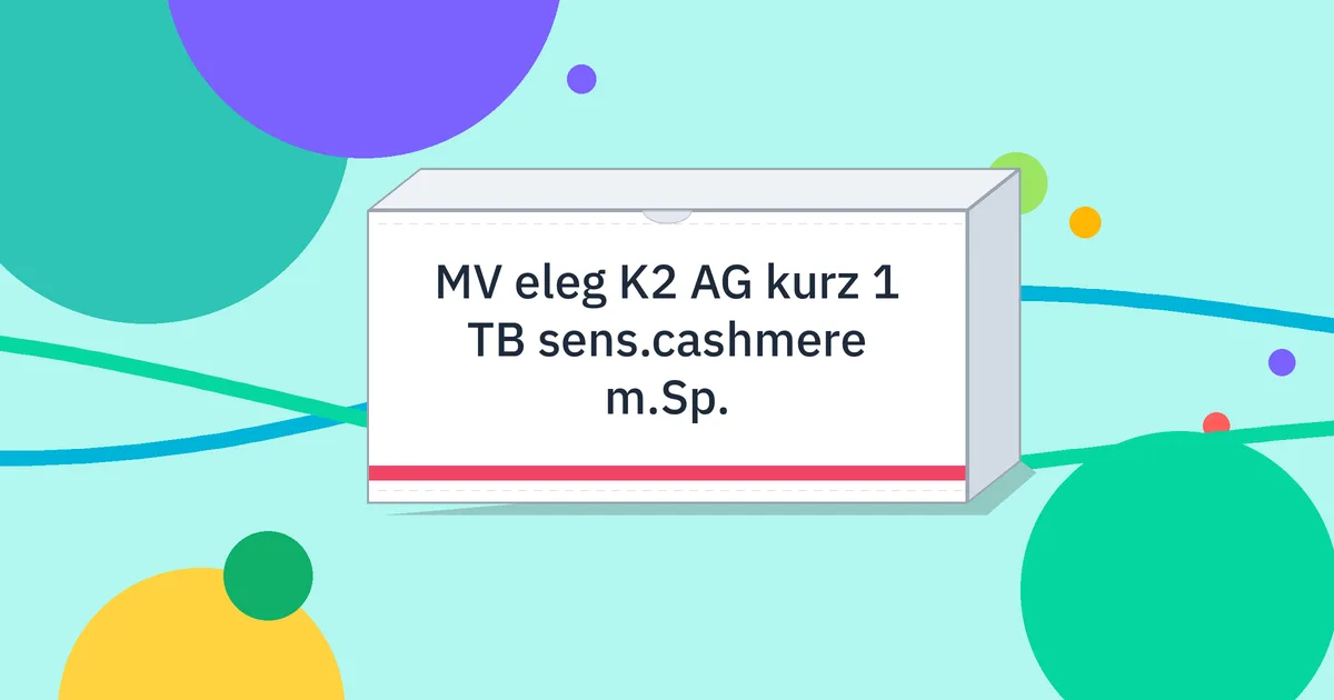 Symbolbild: Packung mit der Aufschrift MV eleg K2 AG kurz 1 TB sens.cashmere m.Sp. (PZN 14674015) – Verfügbarkeit und Bezug in Apotheken in Frankfurt am Main