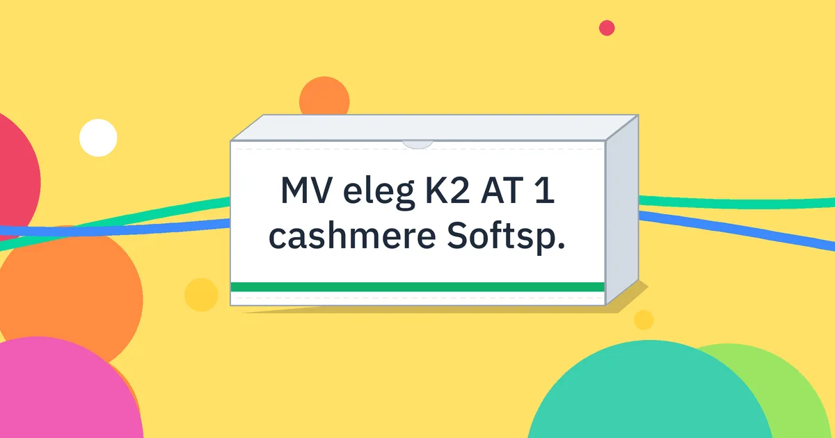 Symbolbild: Packung mit der Aufschrift MV eleg K2 AT 1 cashmere Softsp. (PZN 15284960) – Verfügbarkeit und Bezug in Apotheken in Frankfurt am Main
