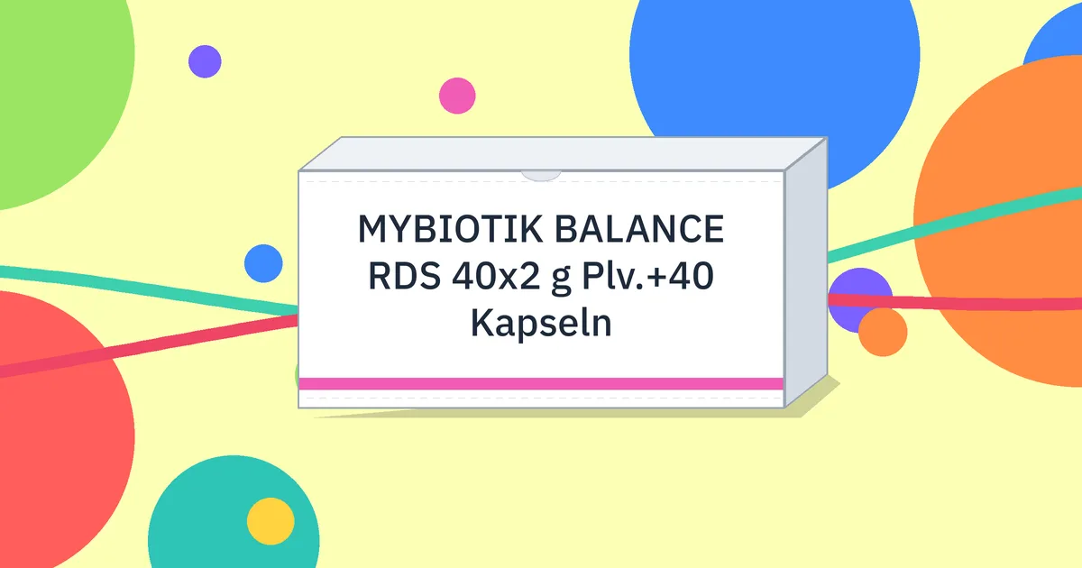 Symbolbild: Packung mit der Aufschrift MYBIOTIK BALANCE RDS 40x2 g Plv.+40 Kapseln (PZN 15635187) – Verfügbarkeit und Bezug in Apotheken in Frankfurt am Main