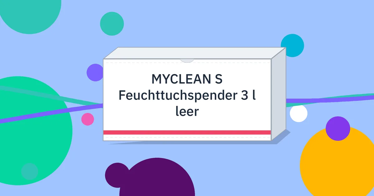 Symbolbild: Packung mit der Aufschrift MYCLEAN S Feuchttuchspender 3 l leer (PZN 16917249) – Verfügbarkeit und Bezug in Apotheken in Frankfurt am Main