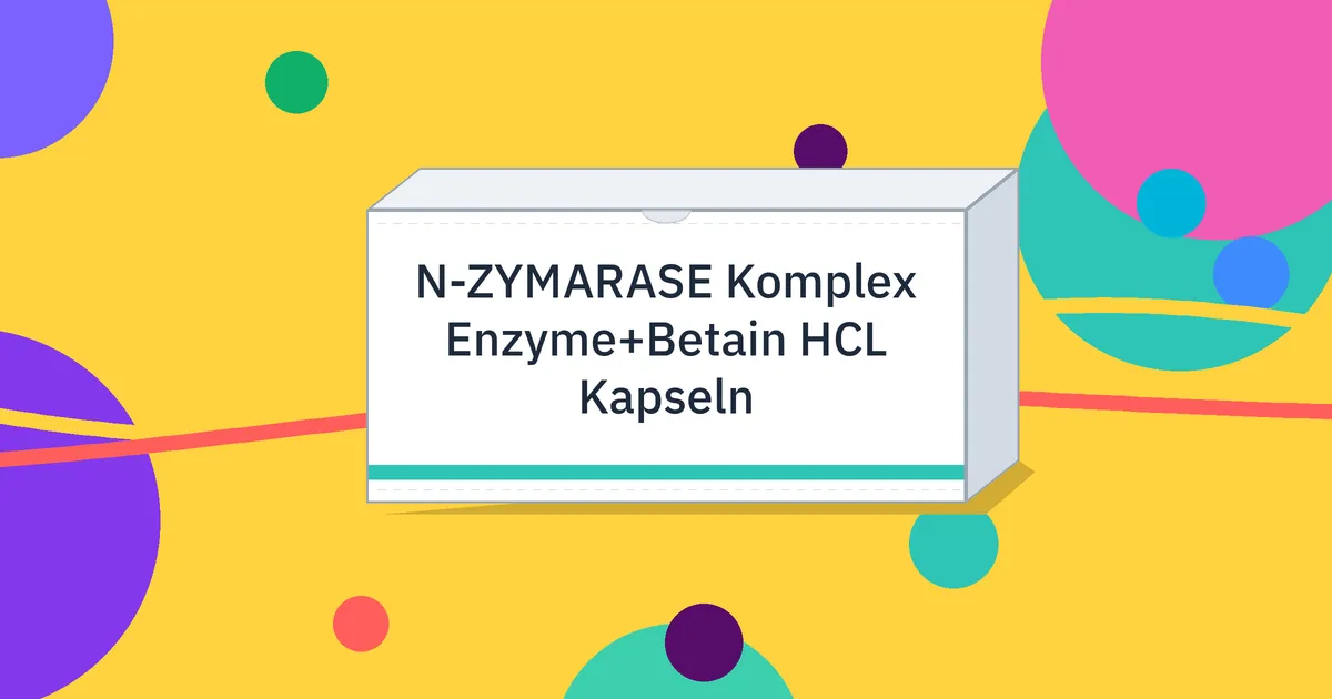 Symbolbild: Packung mit der Aufschrift N-ZYMARASE Komplex Enzyme+Betain HCL Kapseln (PZN 19233971) – Verfügbarkeit und Bezug in Apotheken in Frankfurt am Main