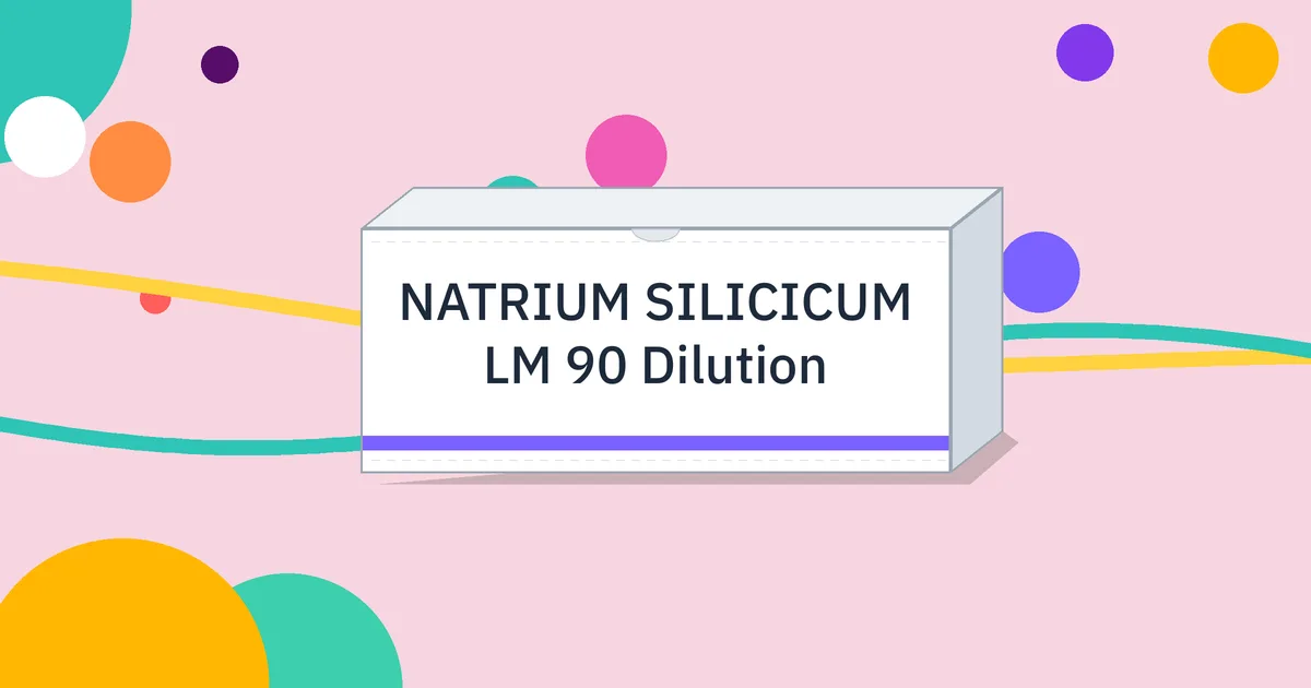 Symbolbild: Packung mit der Aufschrift NATRIUM SILICICUM LM 90 Dilution (PZN 12967090) – Verfügbarkeit und Bezug in Apotheken in Frankfurt am Main