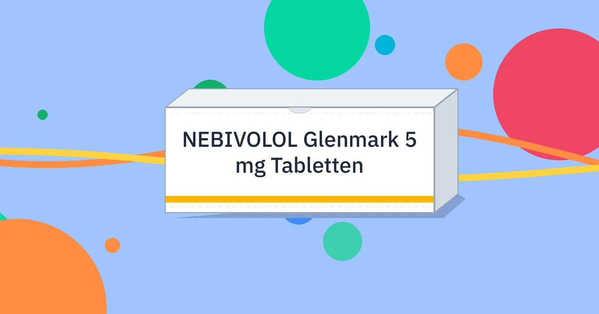 Symbolbild: Packung mit der Aufschrift NEBIVOLOL Glenmark 5 mg Tabletten (PZN 09098377) – Verfügbarkeit und Bezug in Apotheken in Frankfurt am Main