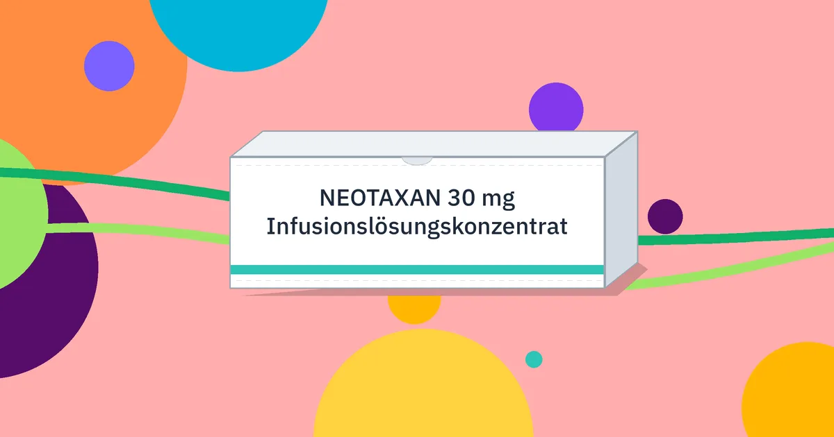 Symbolbild: Packung mit der Aufschrift NEOTAXAN 30 mg Infusionslösungskonzentrat (PZN 03062705) – Verfügbarkeit und Bezug in Apotheken in Frankfurt am Main