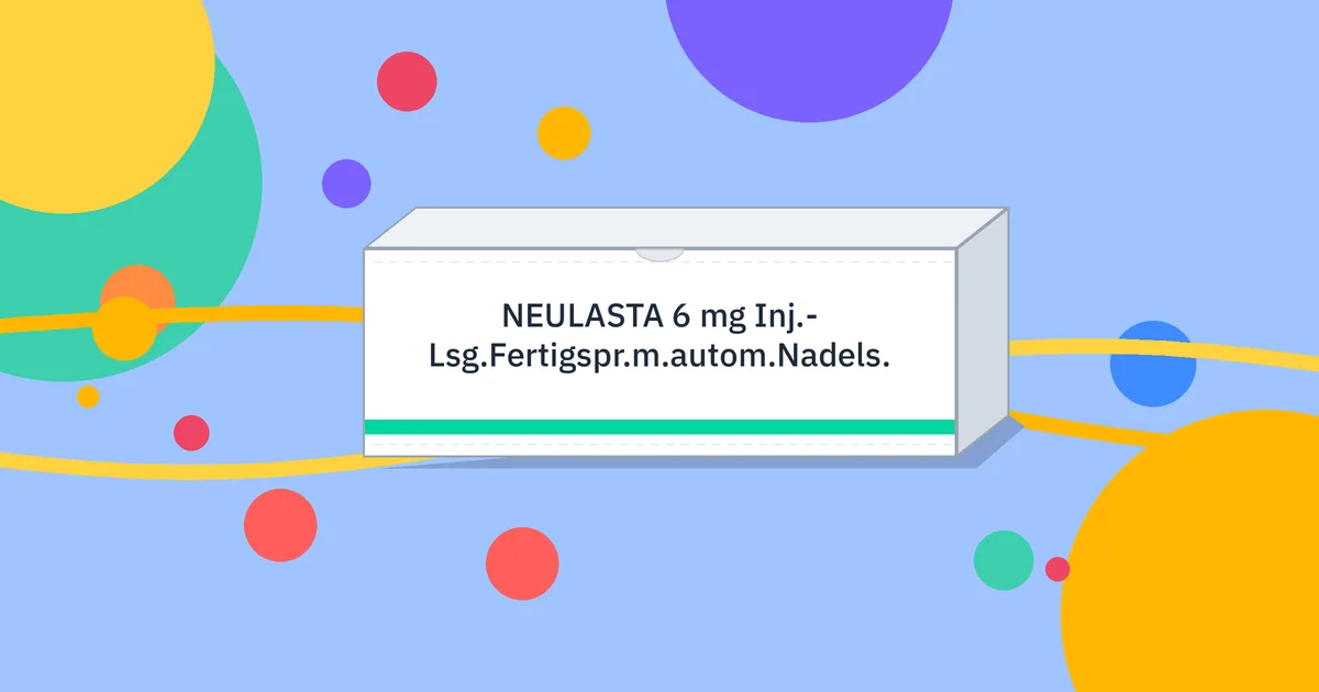 Symbolbild: Packung mit der Aufschrift NEULASTA 6 mg Inj.-Lsg.Fertigspr.m.autom.Nadels. (PZN 17312614) – Verfügbarkeit und Bezug in Apotheken in Frankfurt am Main