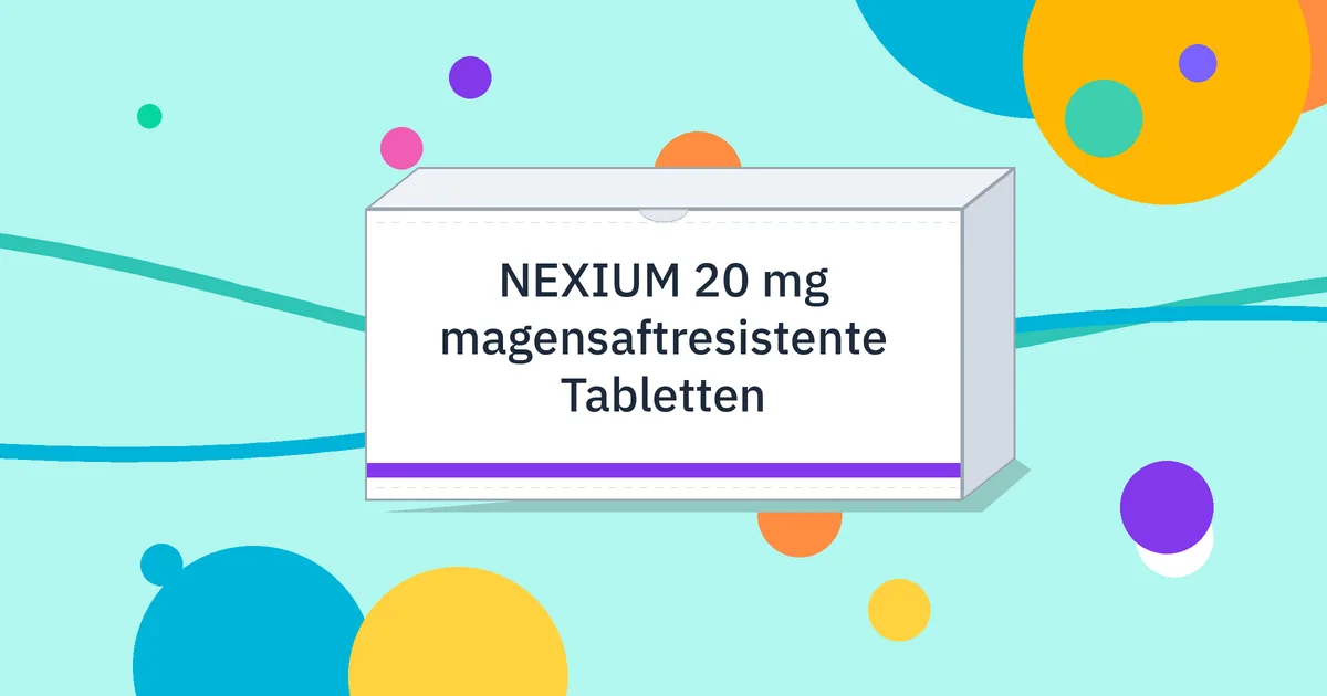 Symbolbild: Packung mit der Aufschrift NEXIUM 20 mg magensaftresistente Tabletten (PZN 12599924) – Verfügbarkeit und Bezug in Apotheken in Frankfurt am Main