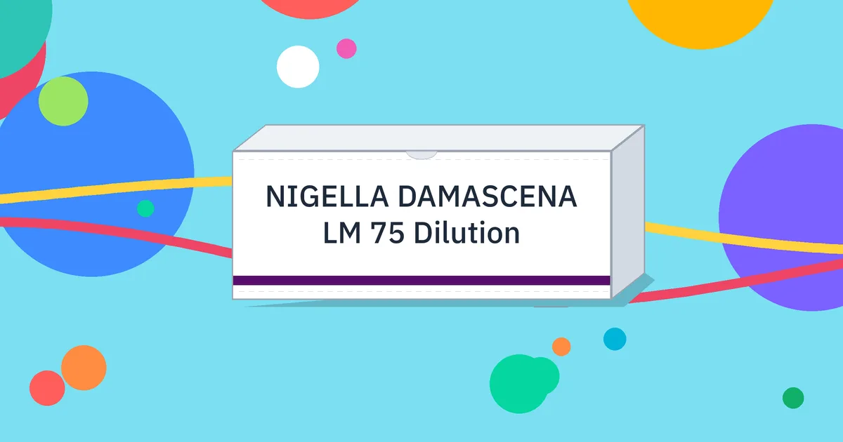 Symbolbild: Packung mit der Aufschrift NIGELLA DAMASCENA LM 75 Dilution (PZN 13618440) – Verfügbarkeit und Bezug in Apotheken in Frankfurt am Main