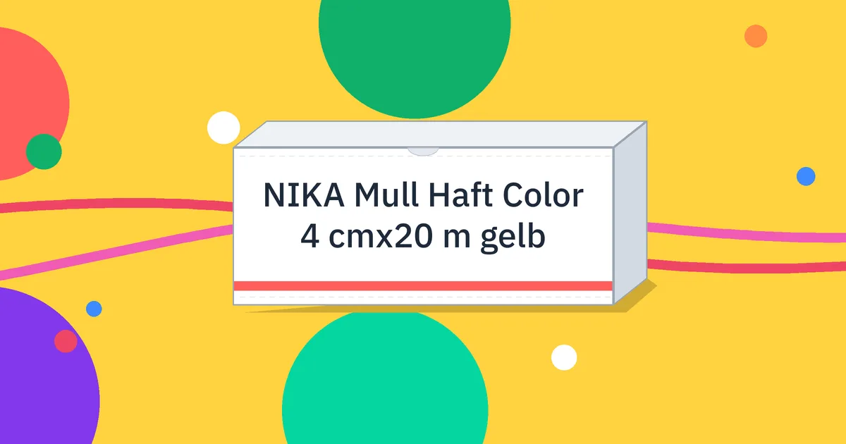 Symbolbild: Packung mit der Aufschrift NIKA Mull Haft Color 4 cmx20 m gelb (PZN 10320361) – Verfügbarkeit und Bezug in Apotheken in Frankfurt am Main