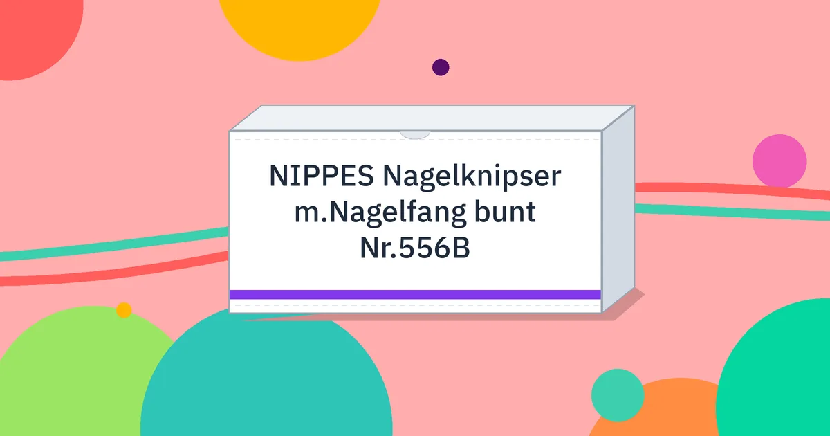 Symbolbild: Packung mit der Aufschrift NIPPES Nagelknipser m.Nagelfang bunt Nr.556B (PZN 04191770) – Verfügbarkeit und Bezug in Apotheken in Frankfurt am Main