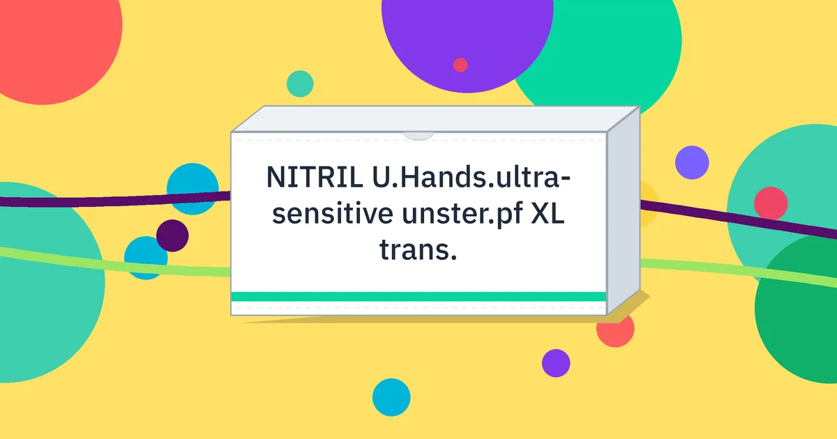 Symbolbild: Packung mit der Aufschrift NITRIL U.Hands.ultra-sensitive unster.pf XL trans. (PZN 13973891) – Verfügbarkeit und Bezug in Apotheken in Frankfurt am Main