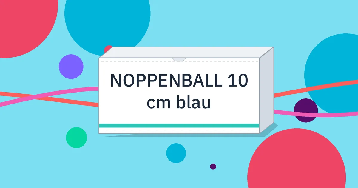 Symbolbild: Packung mit der Aufschrift NOPPENBALL 10 cm blau (PZN 09330549) – Verfügbarkeit und Bezug in Apotheken in Frankfurt am Main