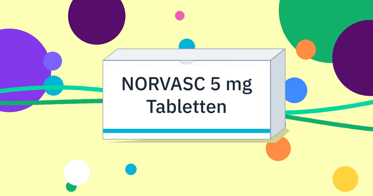 Symbolbild: Packung mit der Aufschrift NORVASC 5 mg Tabletten (PZN 06344309) – Verfügbarkeit und Bezug in Apotheken in Frankfurt am Main
