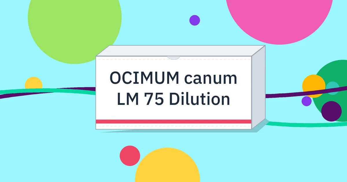 Symbolbild: Packung mit der Aufschrift OCIMUM canum LM 75 Dilution (PZN 13622157) – Verfügbarkeit und Bezug in Apotheken in Frankfurt am Main