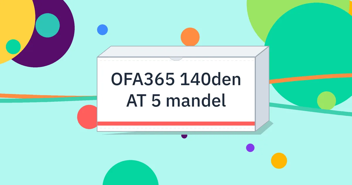 Symbolbild: Packung mit der Aufschrift OFA365 140den AT 5 mandel (PZN 16723404) – Verfügbarkeit und Bezug in Apotheken in Frankfurt am Main