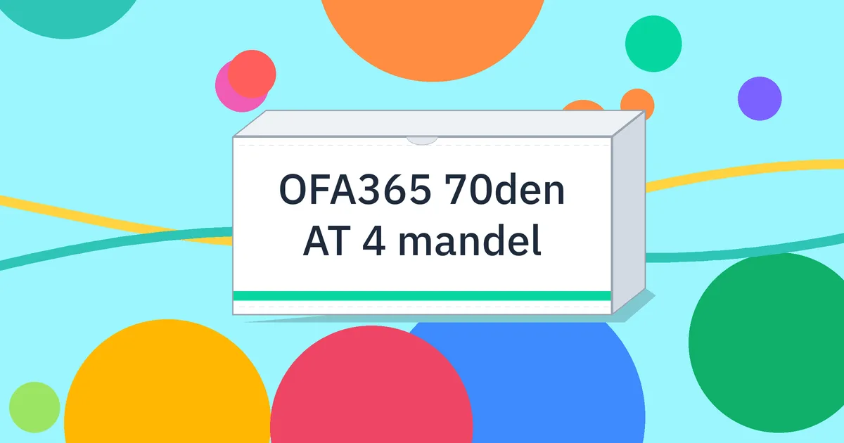 Symbolbild: Packung mit der Aufschrift OFA365 70den AT 4 mandel (PZN 16722563) – Verfügbarkeit und Bezug in Apotheken in Frankfurt am Main