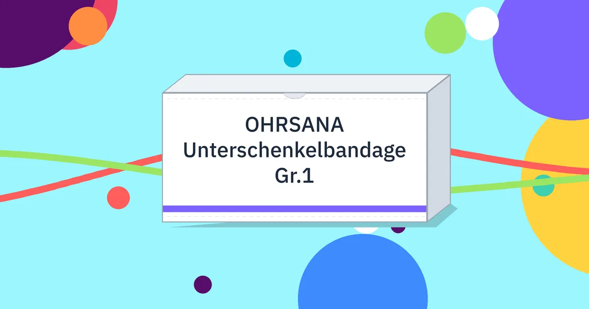Symbolbild: Packung mit der Aufschrift OHRSANA Unterschenkelbandage Gr.1 (PZN 02669687) – Verfügbarkeit und Bezug in Apotheken in Frankfurt am Main