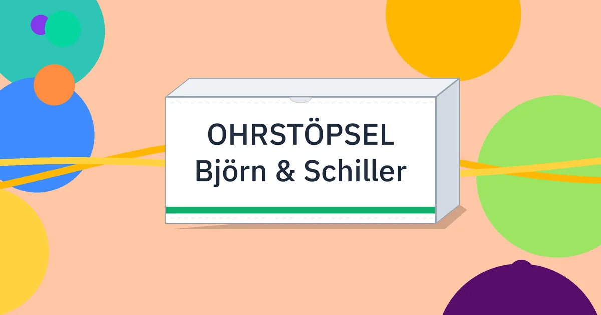 Symbolbild: Packung mit der Aufschrift OHRSTÖPSEL Björn & Schiller (PZN 17435570) – Verfügbarkeit und Bezug in Apotheken in Frankfurt am Main