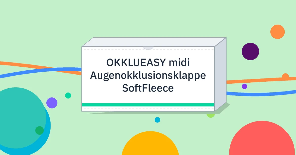 Symbolbild: Packung mit der Aufschrift OKKLUEASY midi Augenokklusionsklappe SoftFleece (PZN 01815460) – Verfügbarkeit und Bezug in Apotheken in Frankfurt am Main