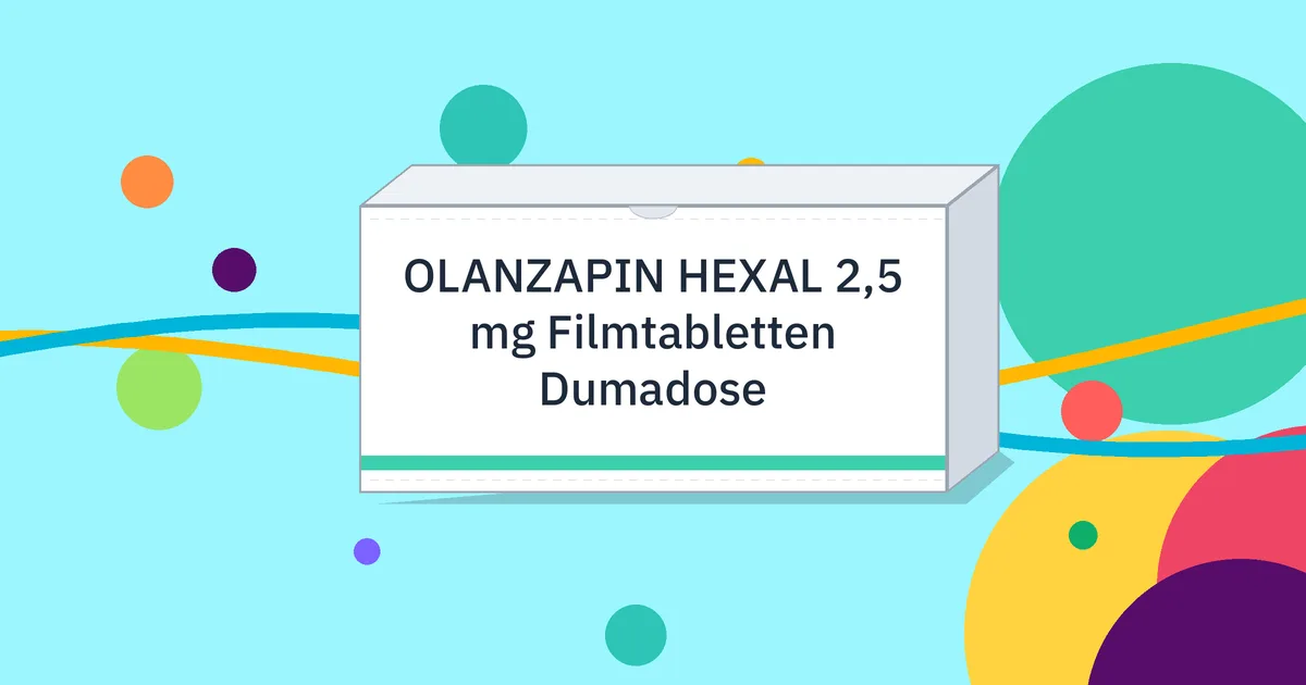 Symbolbild: Packung mit der Aufschrift OLANZAPIN HEXAL 2,5 mg Filmtabletten Dumadose (PZN 09288008) – Verfügbarkeit und Bezug in Apotheken in Frankfurt am Main
