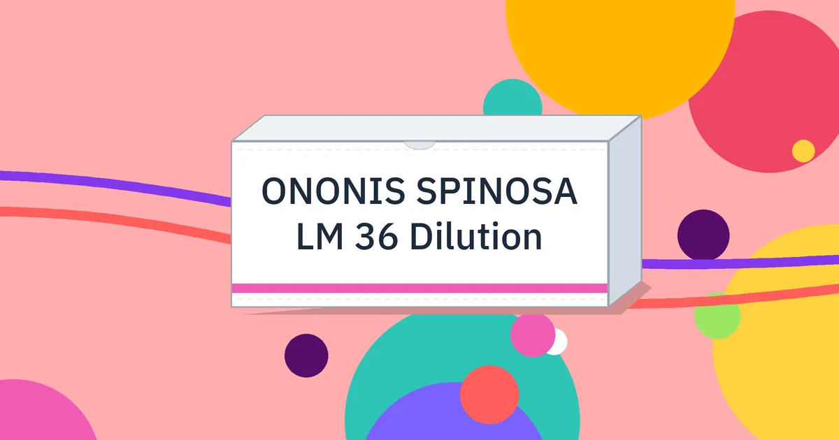 Symbolbild: Packung mit der Aufschrift ONONIS SPINOSA LM 36 Dilution (PZN 13625902) – Verfügbarkeit und Bezug in Apotheken in Frankfurt am Main